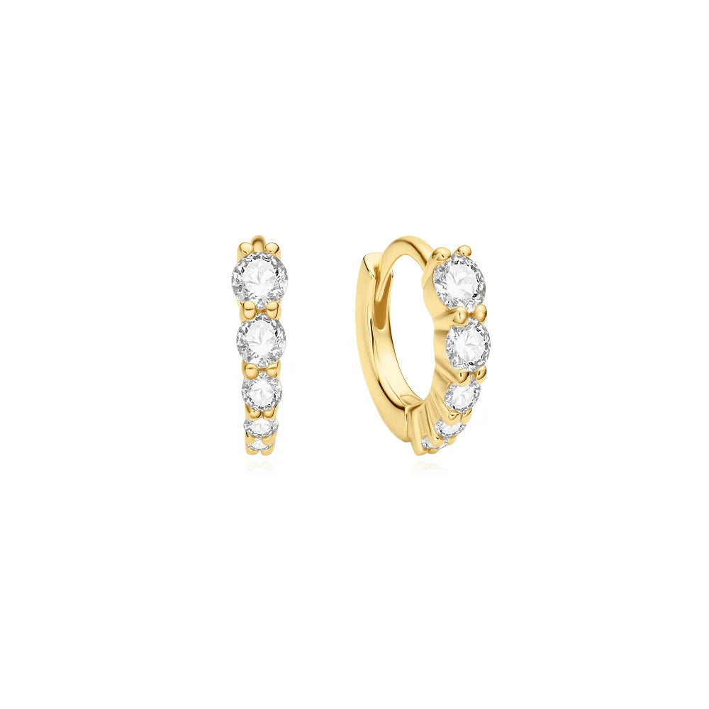 Graduated Sparkle Huggie Hoop Earrings – Michele Jewelry